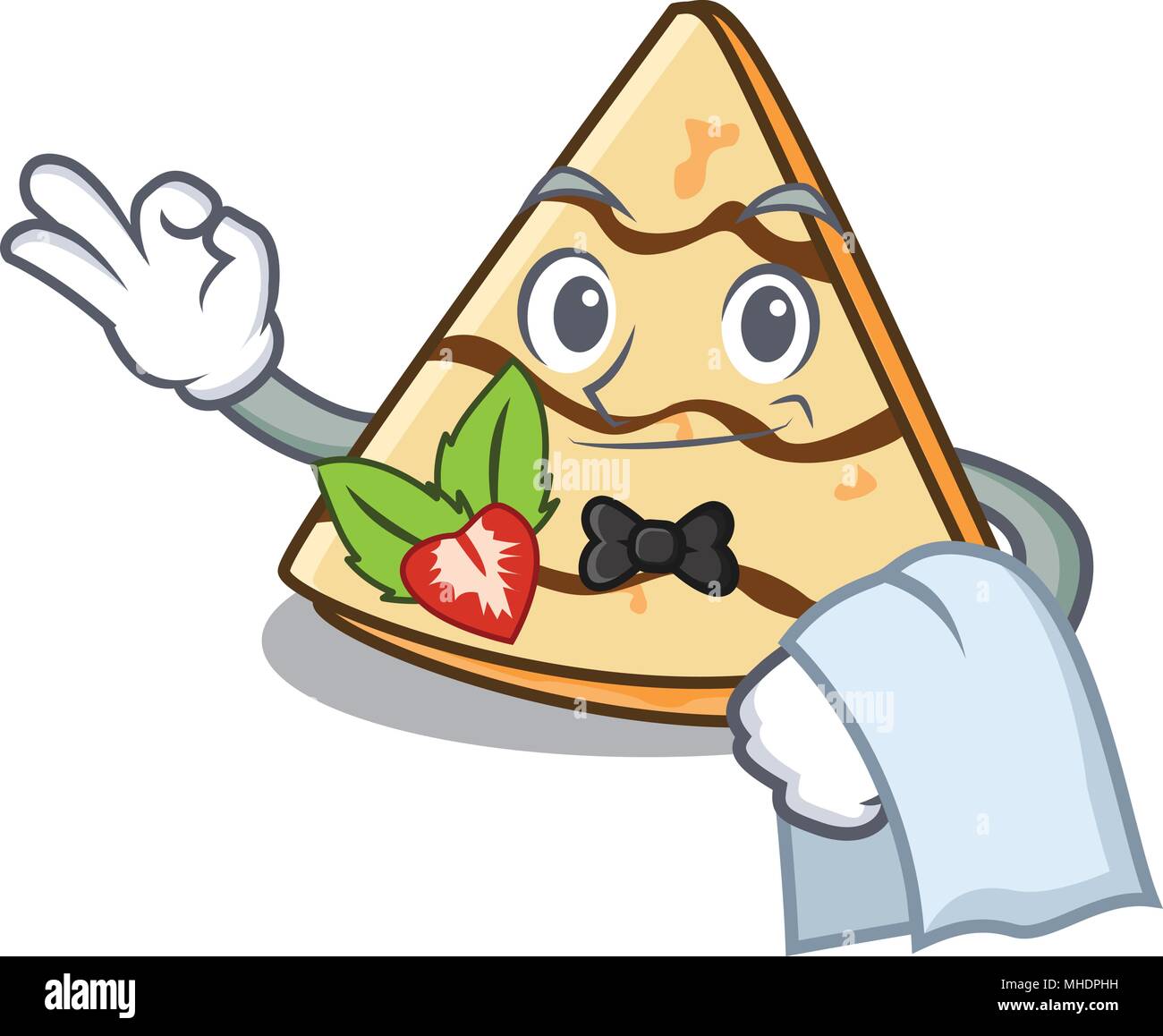 Waiter crepe mascot cartoon style Stock Vector Image & Art - Alamy