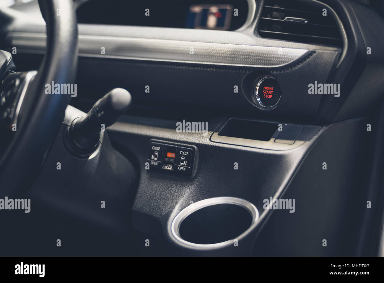 Car engine push start stop button ignition remote starter car, symbol ...