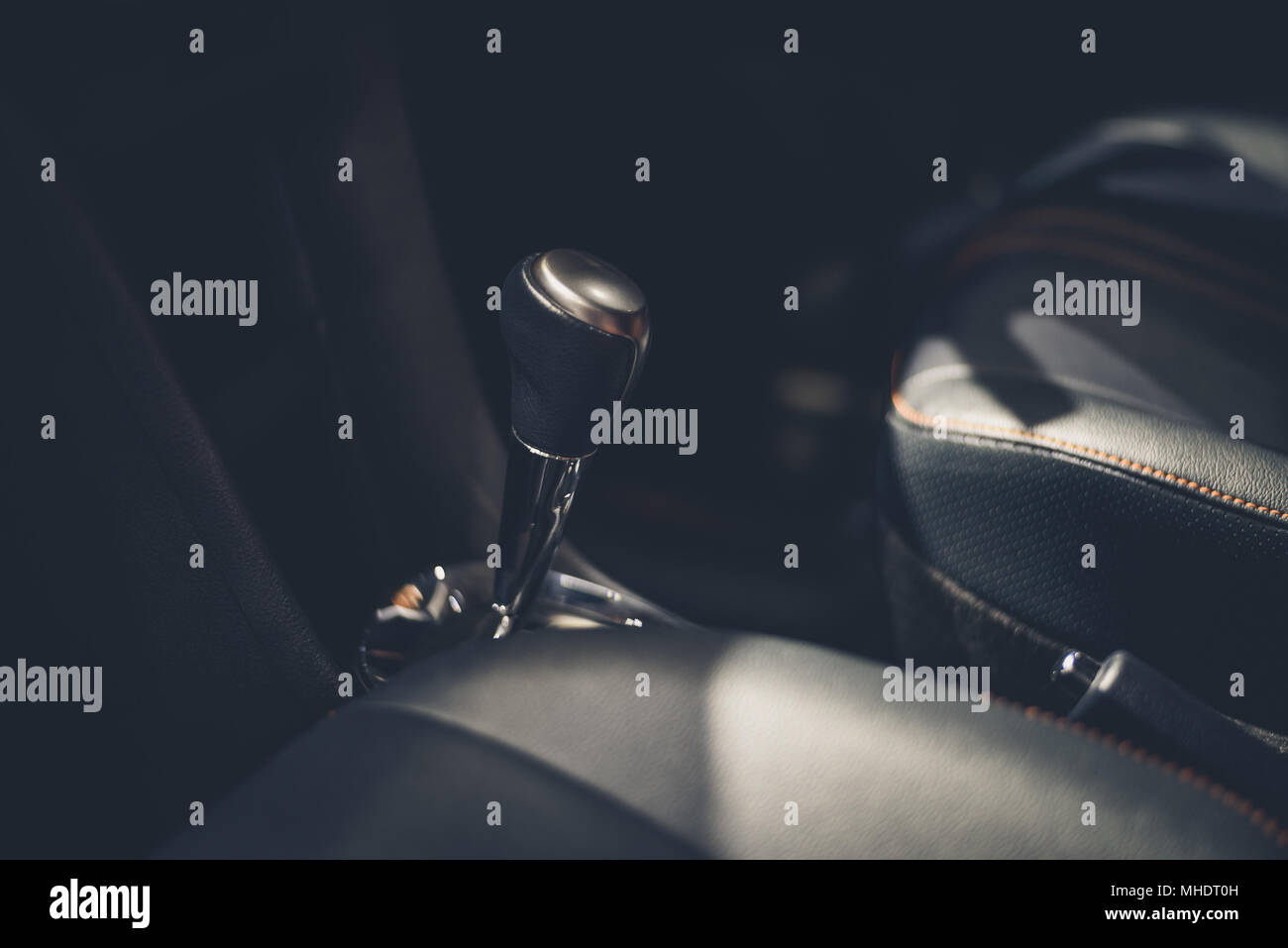 Automatic gear stick inside modern car for background Stock Photo - Alamy