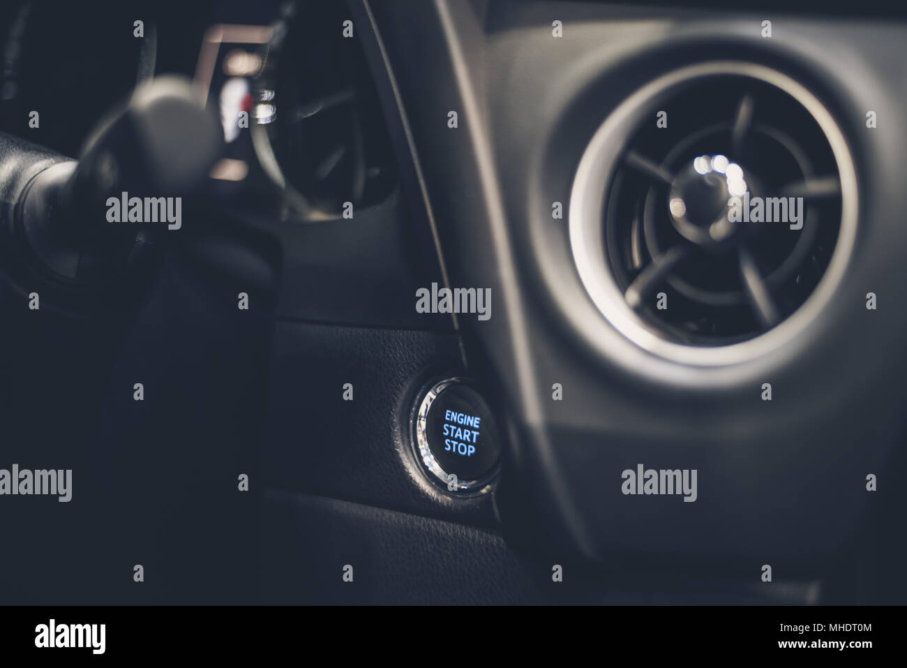 Car engine push start stop button ignition remote starter car, symbol ...