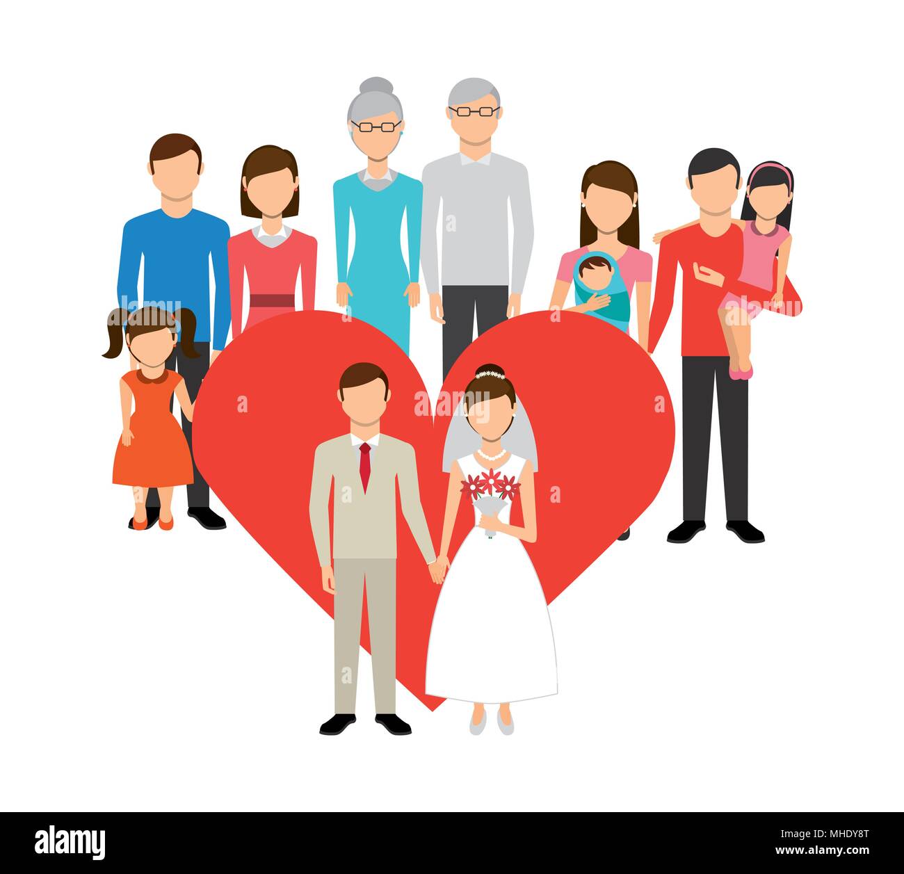 Mother grandmother daughter wedding Stock Vector Images - Alamy