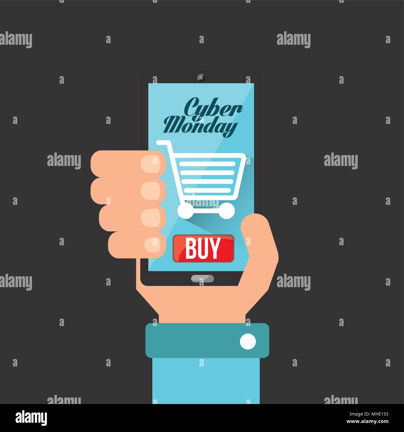 Cyber monday promotion hand Stock Vector Images - Alamy