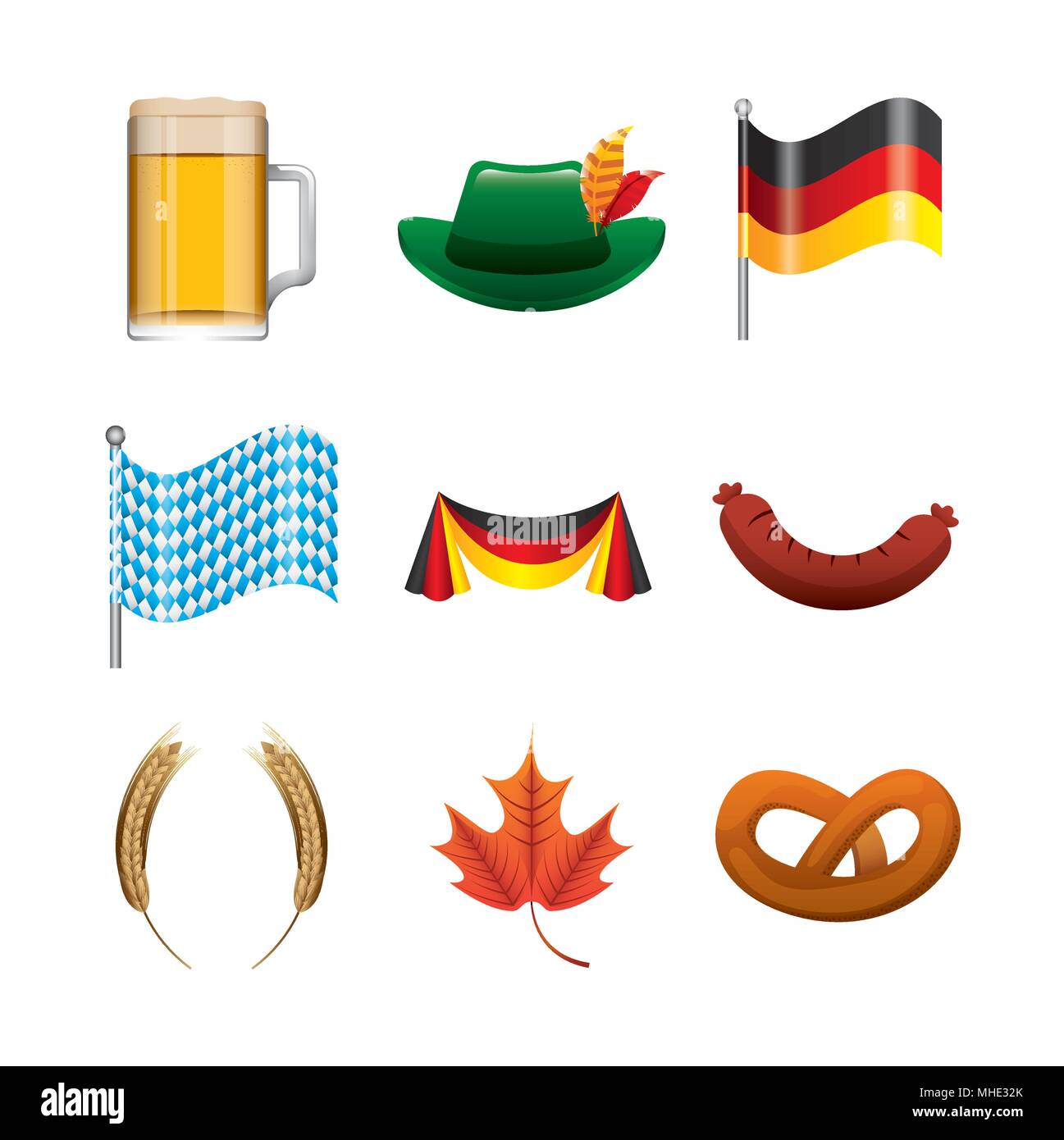 Oktoberfest label beer icons Cut Out Stock Images & Pictures - Alamy