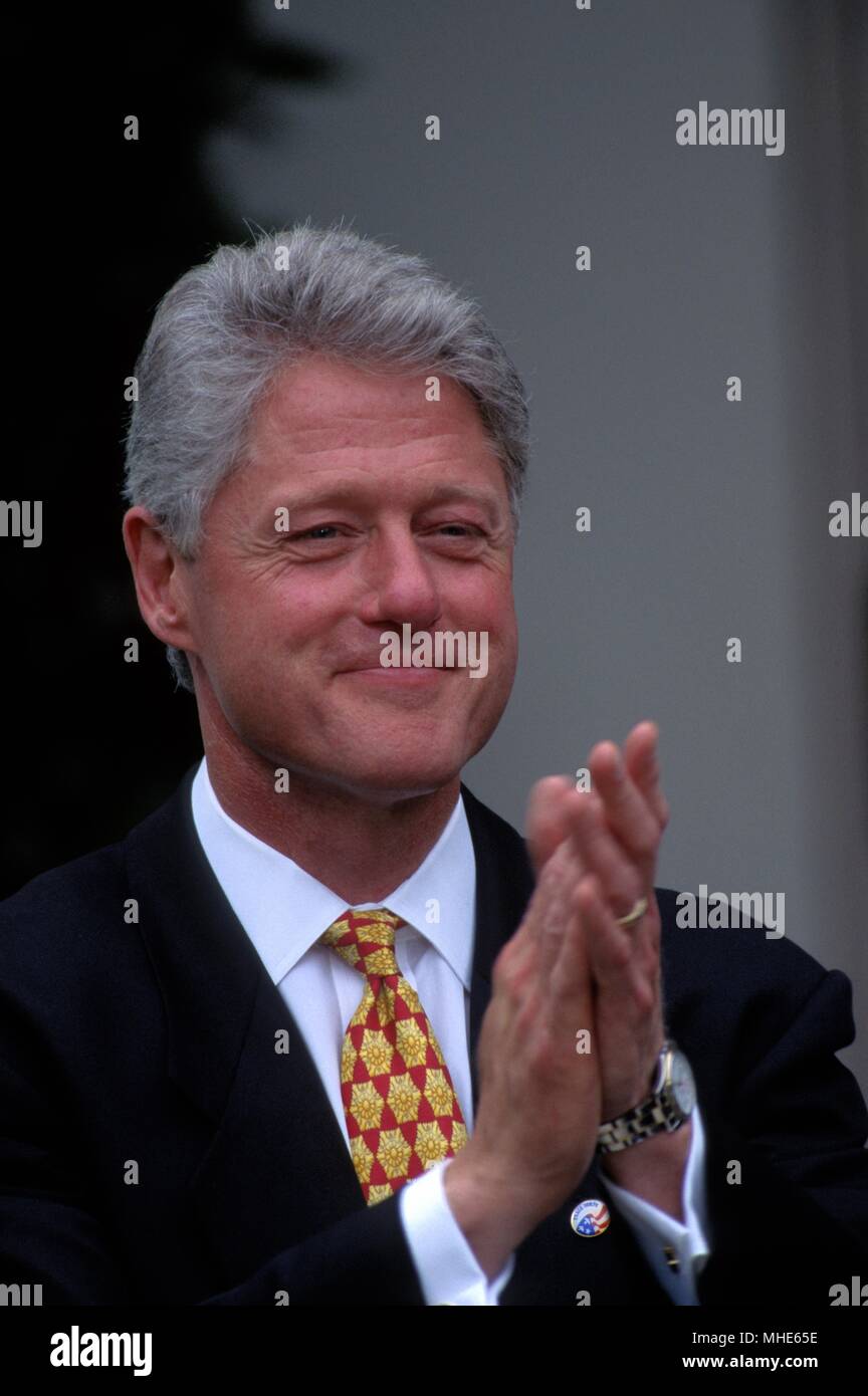 Washington, DC. 1996 President William Jefferson Clinton during Rose ...