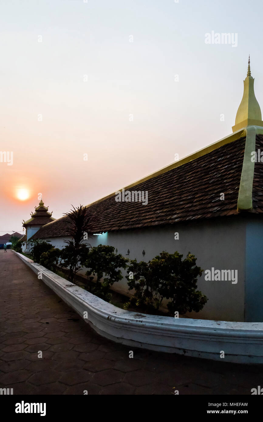 The Pha That Luang at Sunrise. Svelte and golden the Pha That Luang is ...