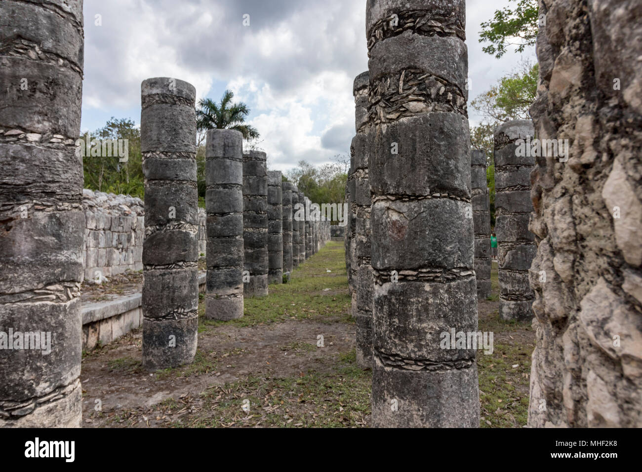 Mayan Temple of Warriors at Chichen Itza. Impressive Stone building ...