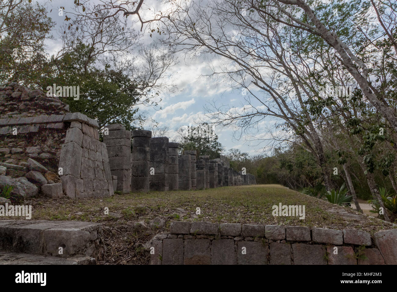 Mayan Temple of Warriors at Chichen Itza. Impressive Stone building ...