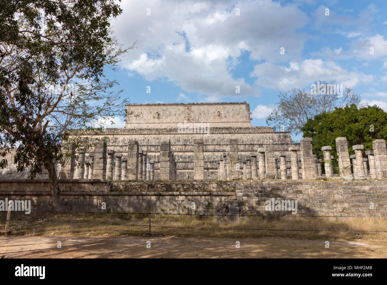 Mayan Temple of Warriors at Chichen Itza. Impressive Stone building ...