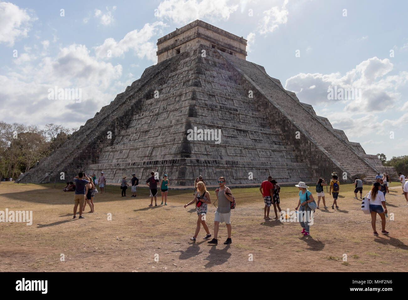 Chichen Itza Pyramid is a mayan calendar. It represents 18 months of 20 ...