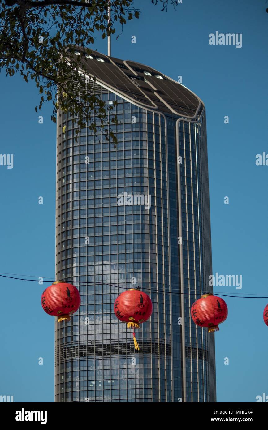 Images of Brisbane skyscrapers from across the river during chinese new ...