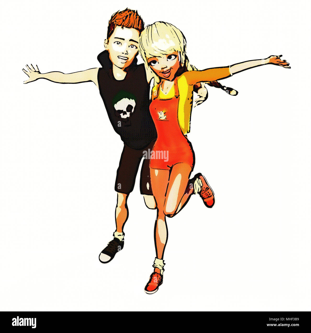 Digital 3D Illustration of Toon Kids Stock Photo - Alamy