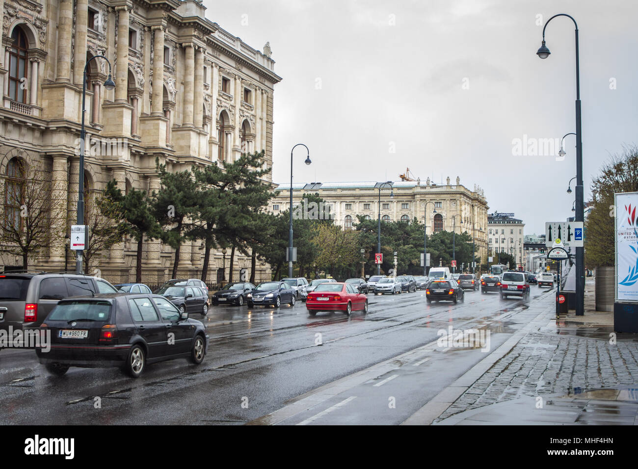 Museum quarter in Vienna, capital of Austria on a rainy day Stock Photo ...