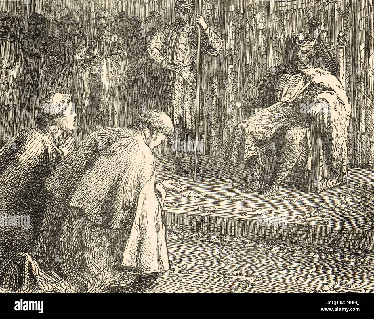 Priests pleading with King Richard I, interceding for the Bishop of ...