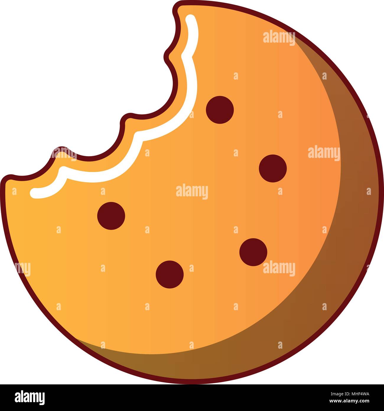 Bitten biscuit icon. Cartoon illustration of bitten biscuit cookie ...