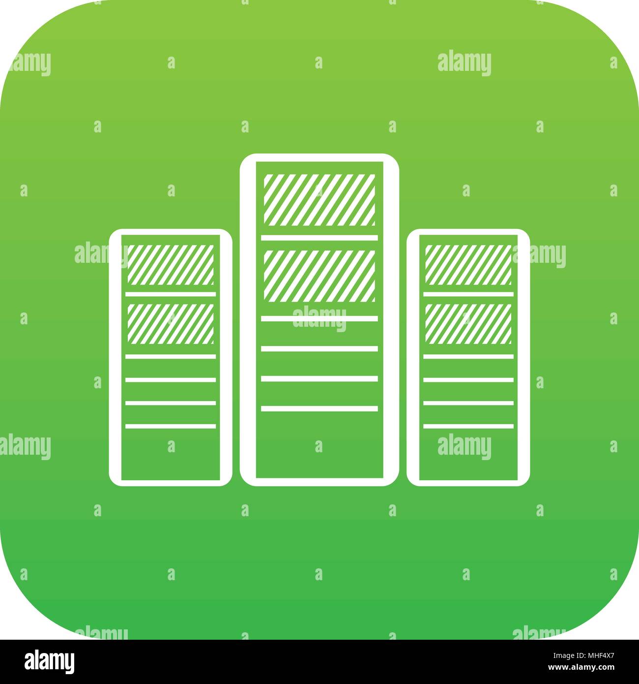 Database servers icon digital green for any design isolated on white ...