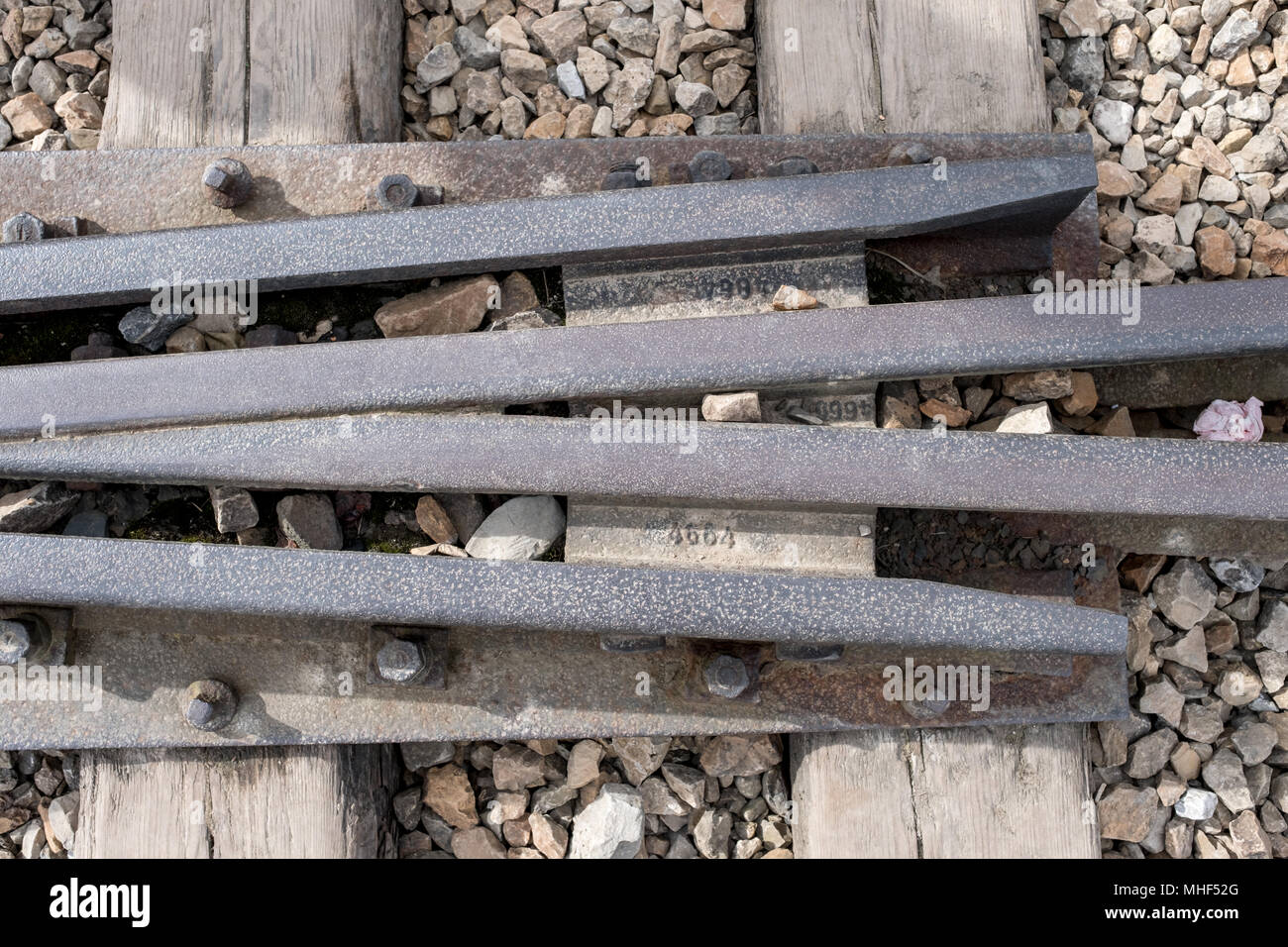 Poland. Close up of train tracks at Auschwitz Birkenau Concentration ...