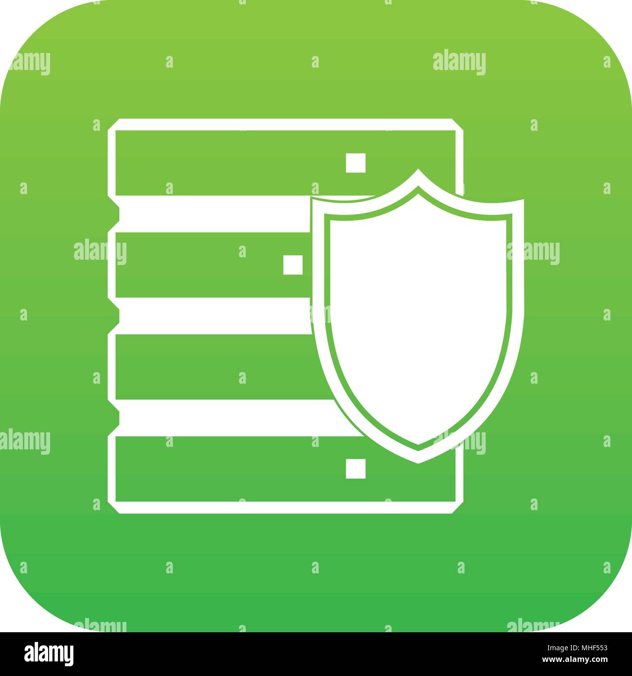 Database with shield icon digital green for any design isolated on ...