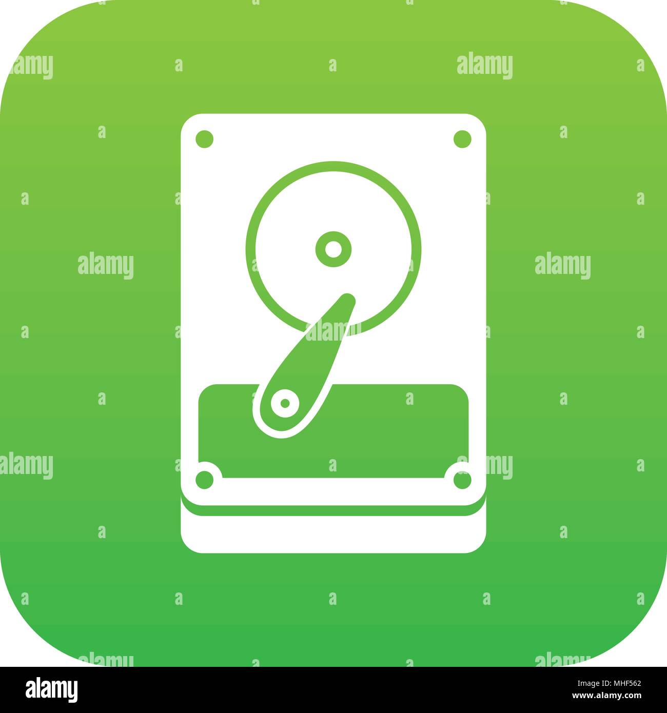 HDD icon digital green for any design isolated on white vector ...
