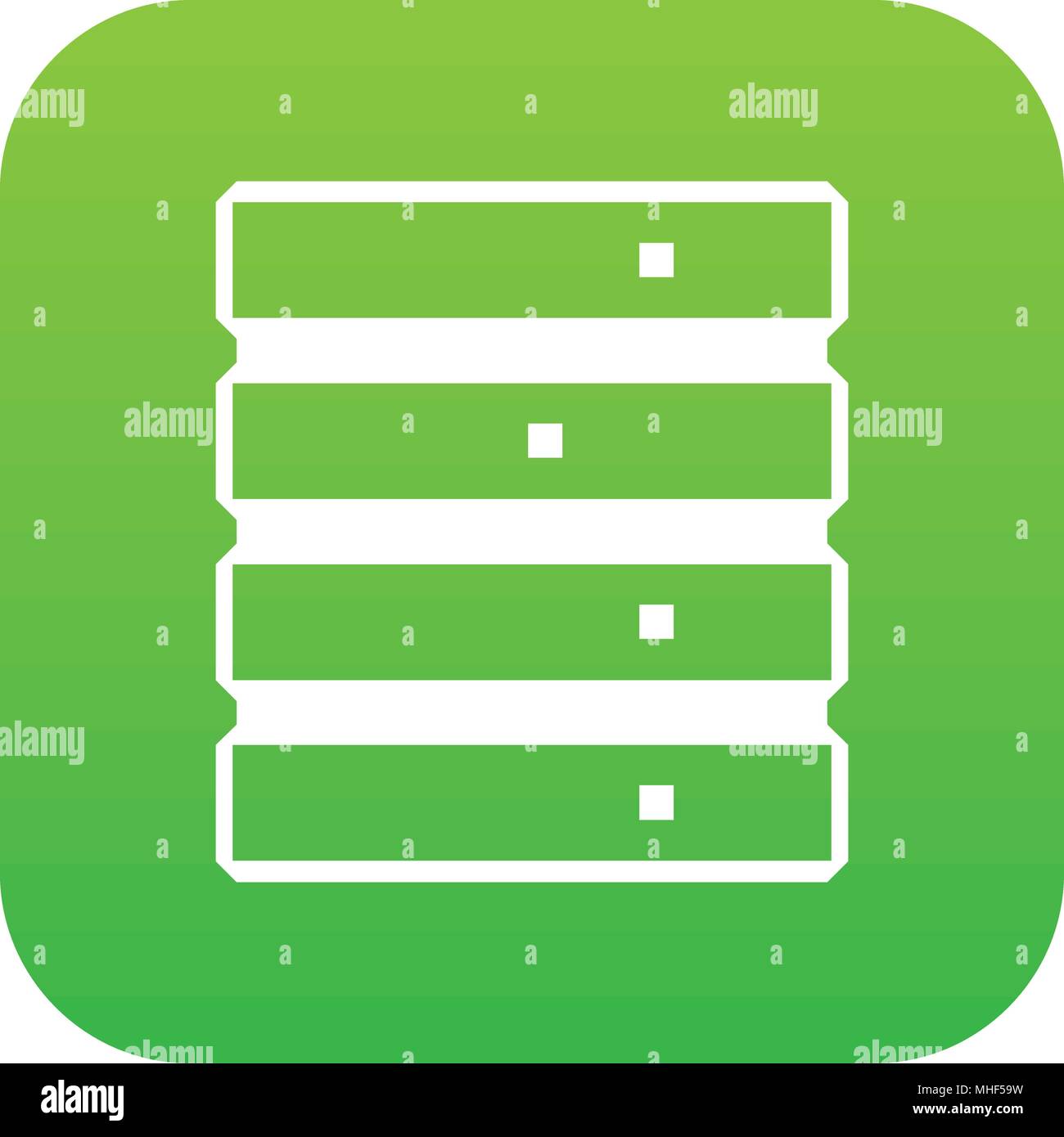 Database icon digital green for any design isolated on white vector ...