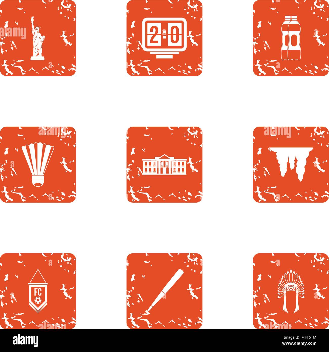 Transoceanic icons set. Grunge set of 9 transoceanic vector icons for ...