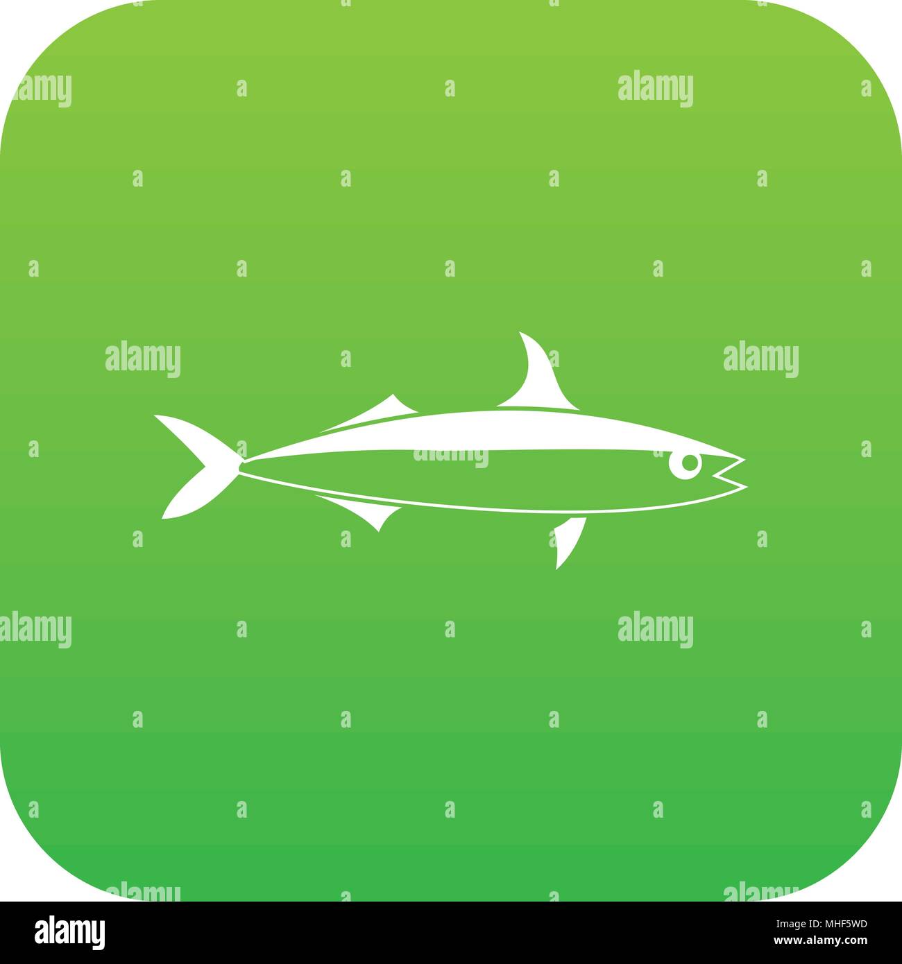 Fish icon digital green for any design isolated on white vector ...