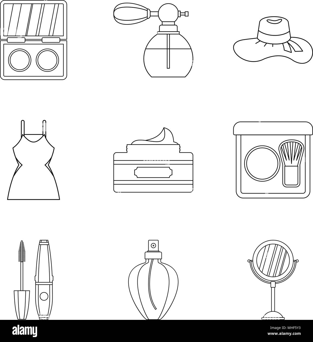 Living well icons set. Outline set of 9 living well vector icons for ...