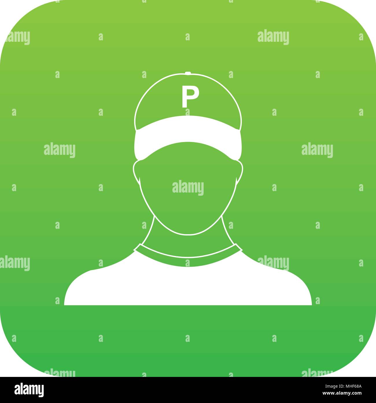 Parking attendant icon digital green for any design isolated on white ...