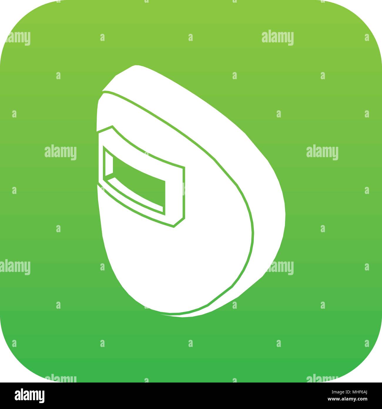 Round welding mask icon green vector isolated on white background Stock ...
