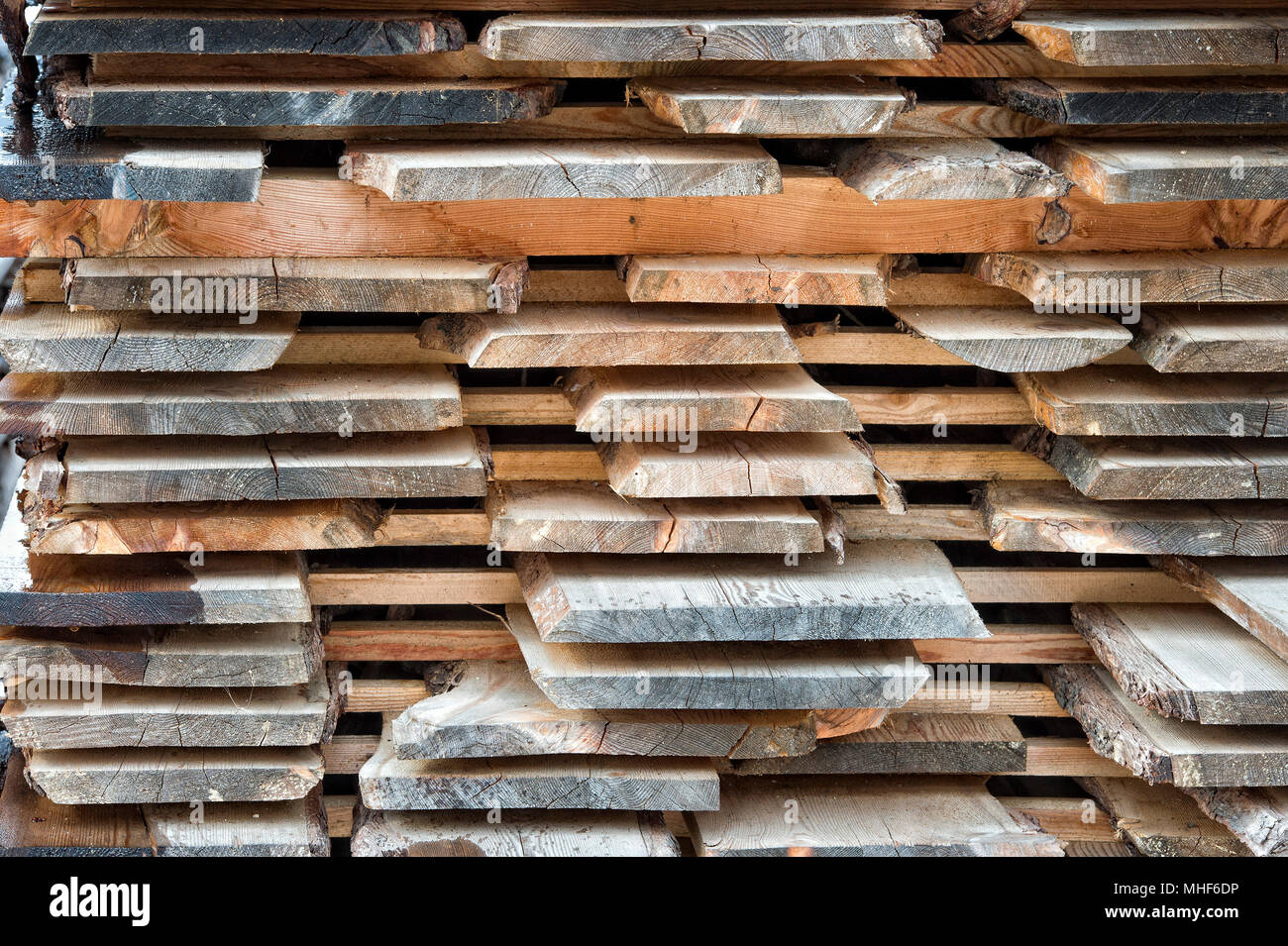 Wood Logs on countryside background Stock Photo - Alamy