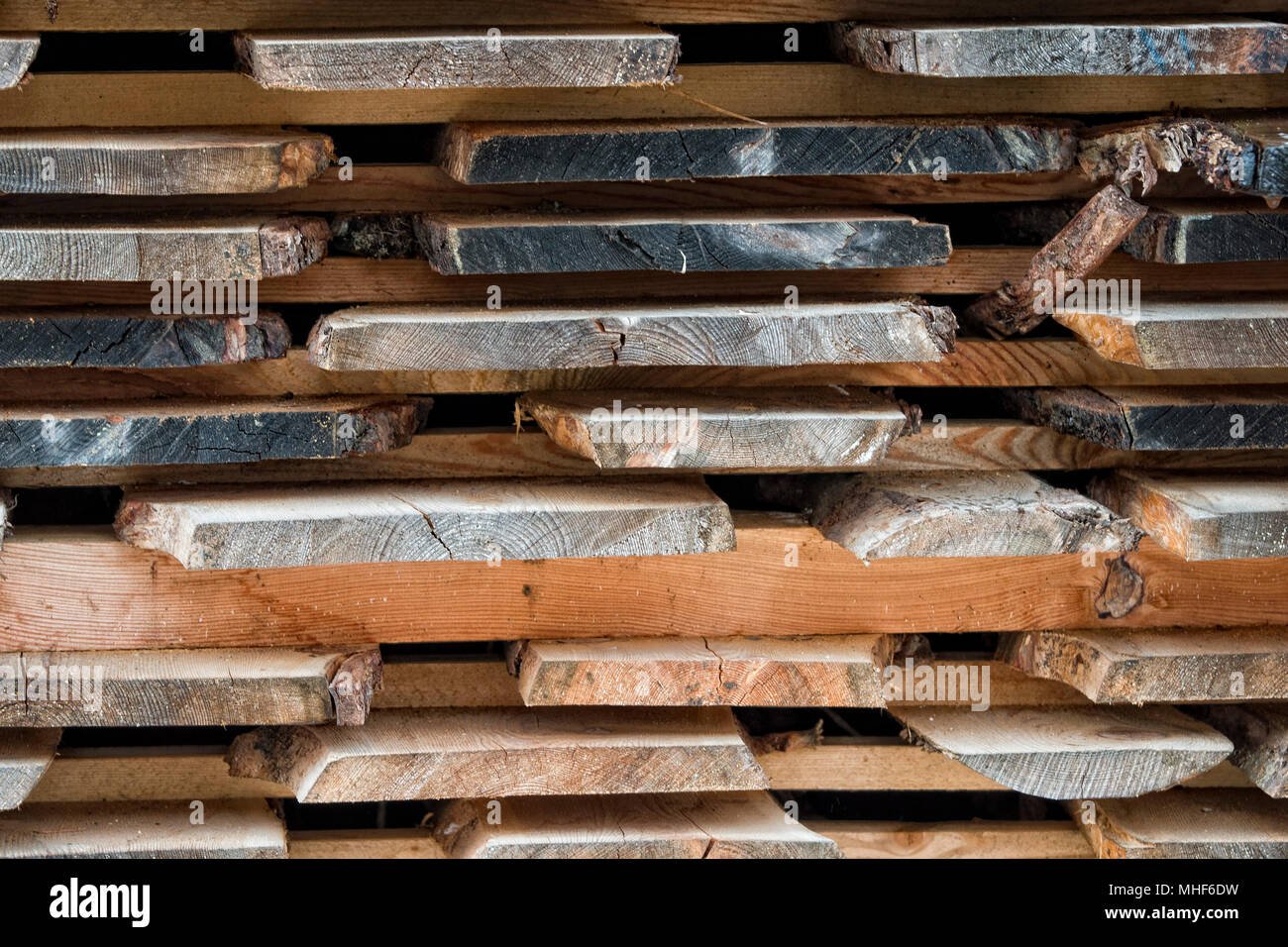 Wood Logs on countryside background Stock Photo - Alamy