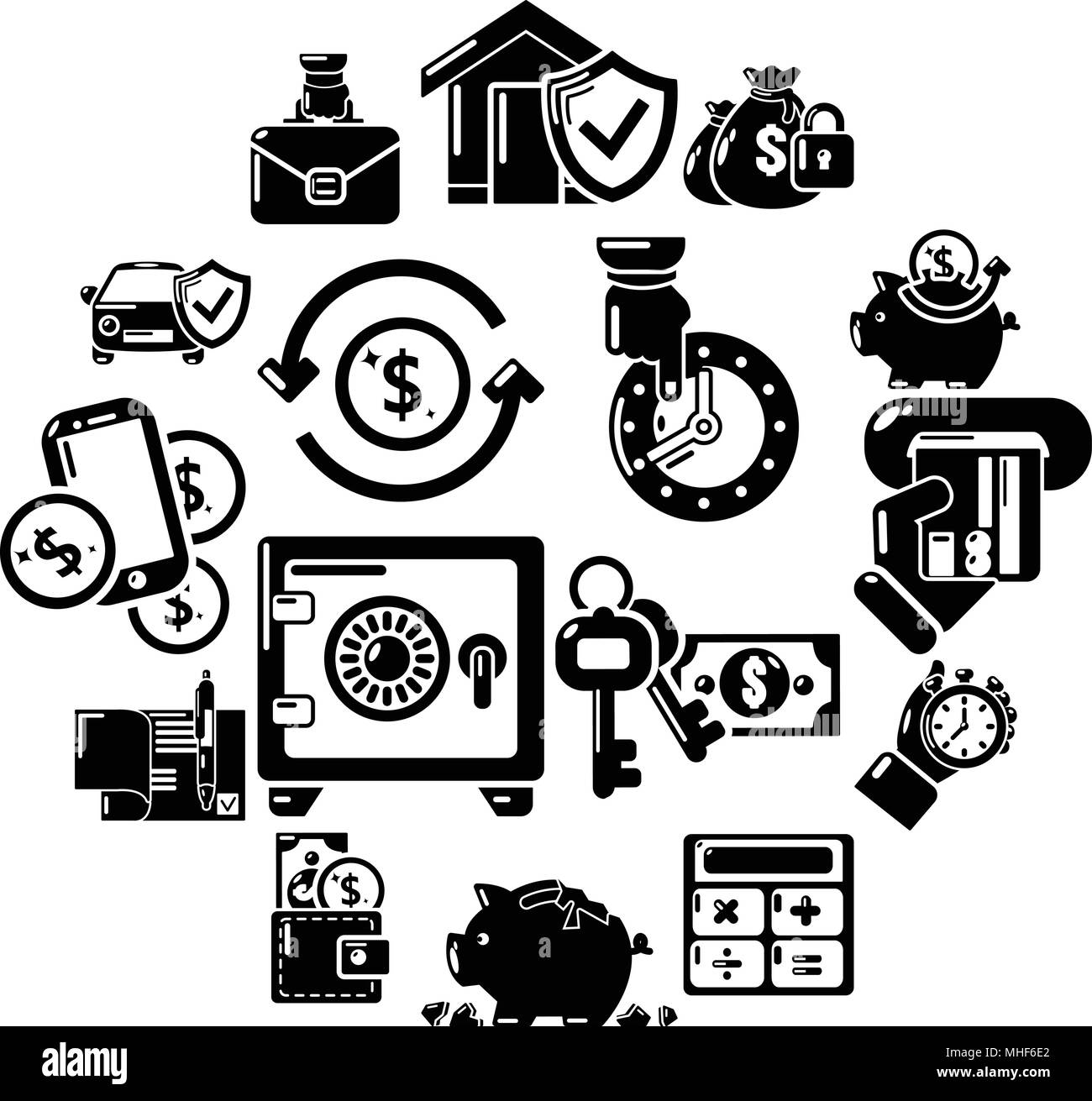 Credit icons set. Simple illustration of 16 credit vector icons for web ...