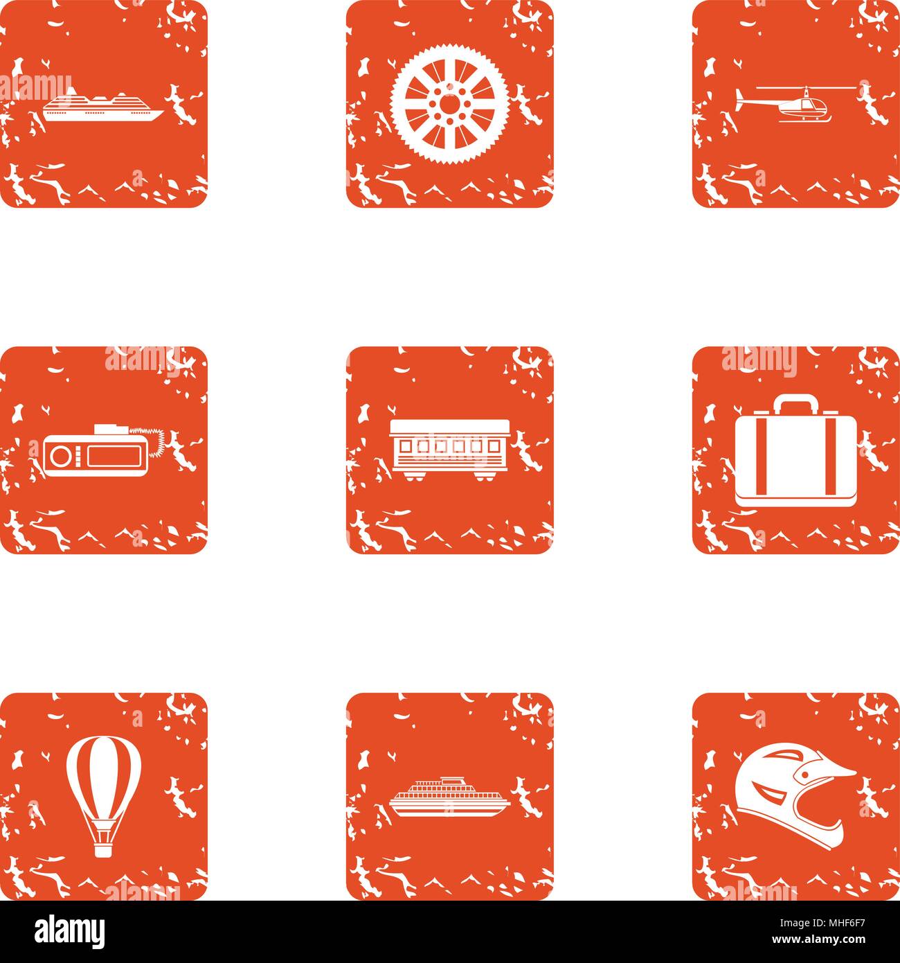 Dynamic icons set. Grunge set of 9 dynamic vector icons for web ...