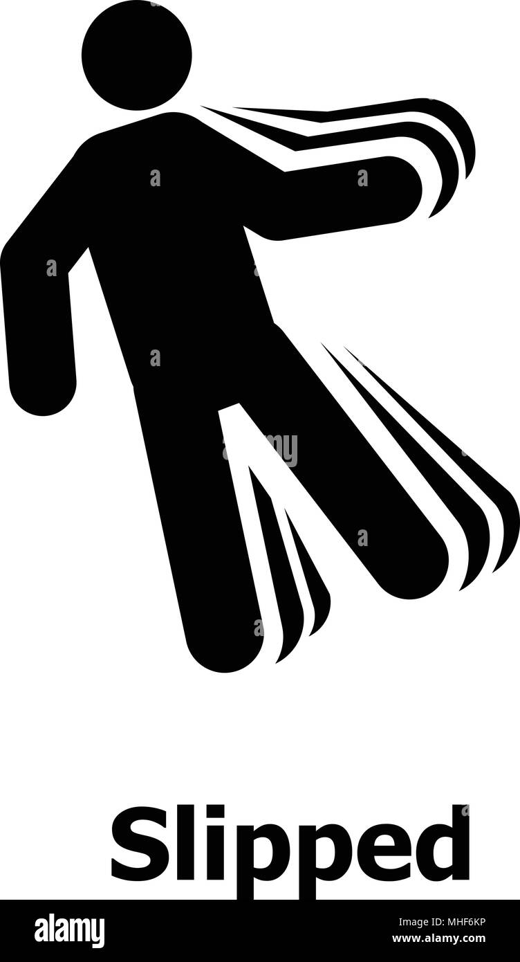 Slipped icon. Simple illustration of slipped vector icon for web Stock ...