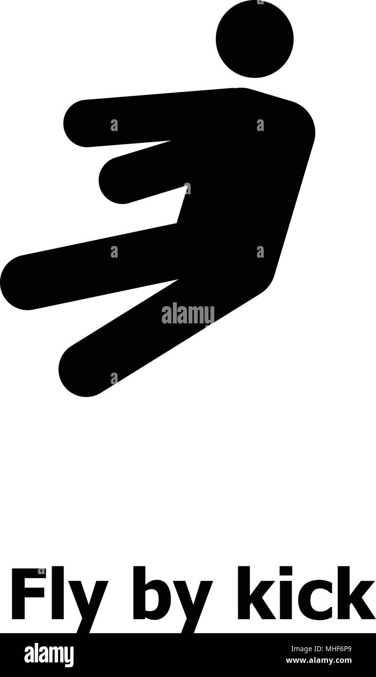 Fly by kick icon. Simple illustration of fly by kick vector icon for ...