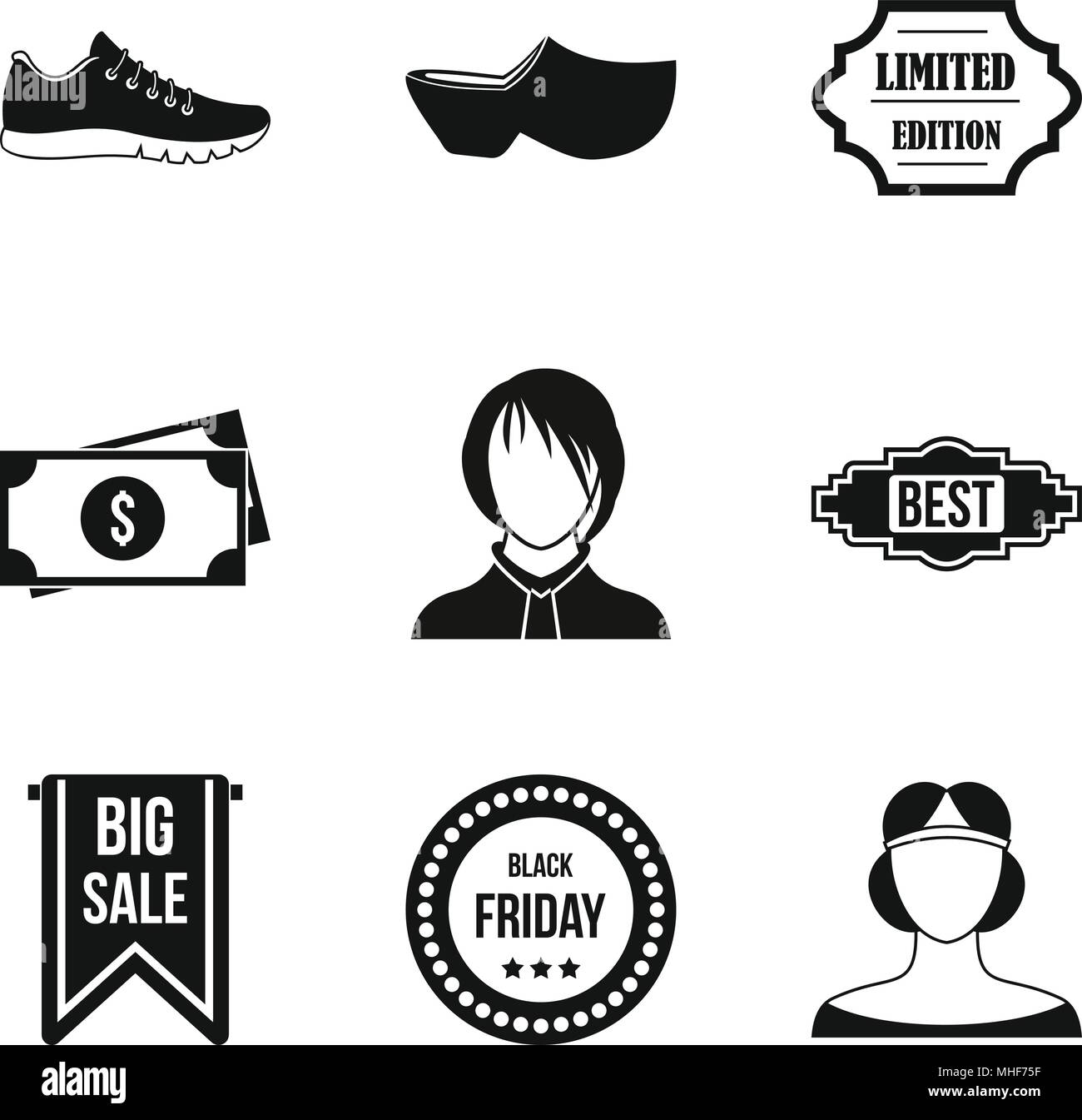 Shopping district icons set, simple style Stock Vector Image & Art - Alamy