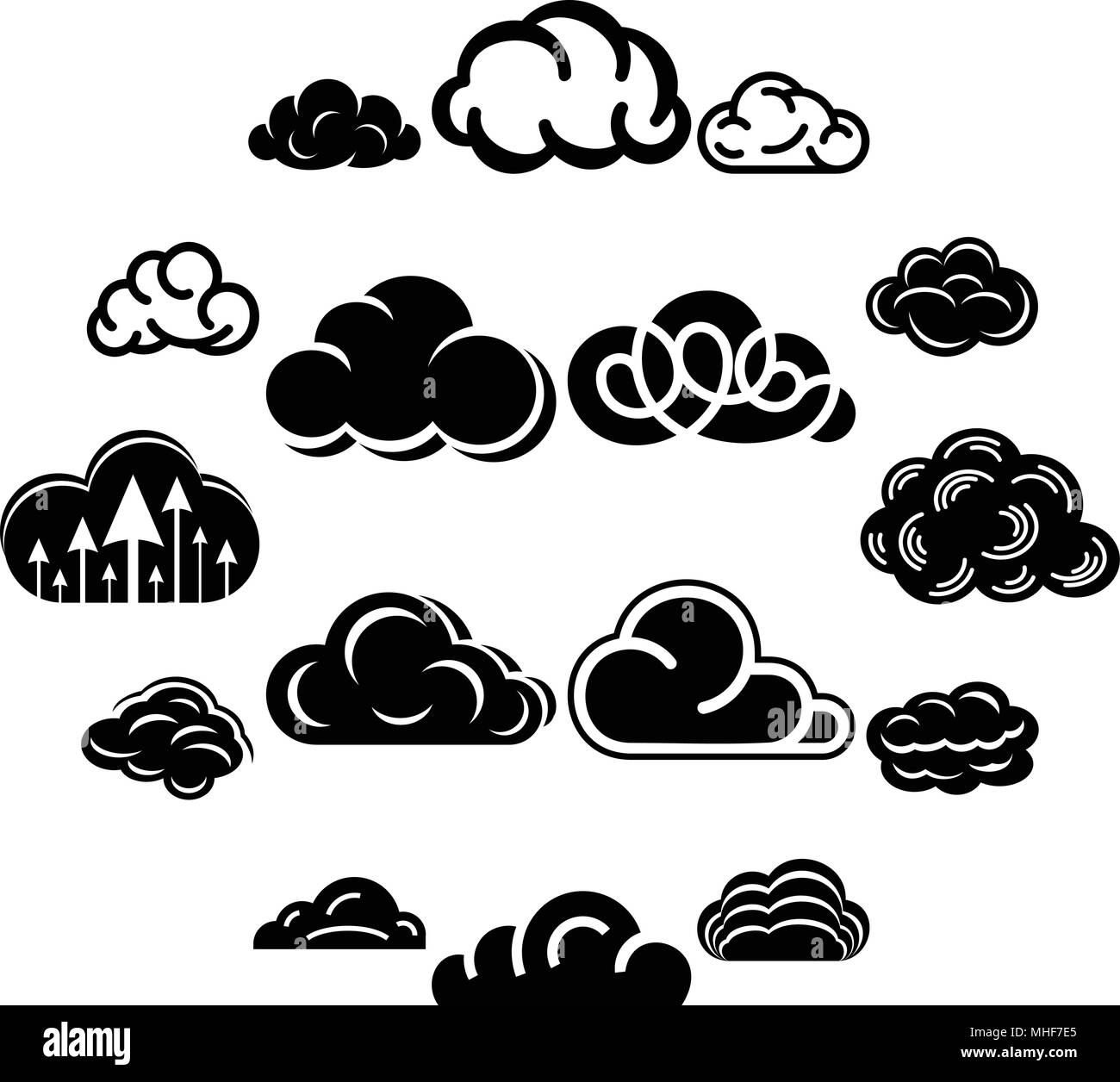 Cloud icons set, simple style Stock Vector Image & Art - Alamy
