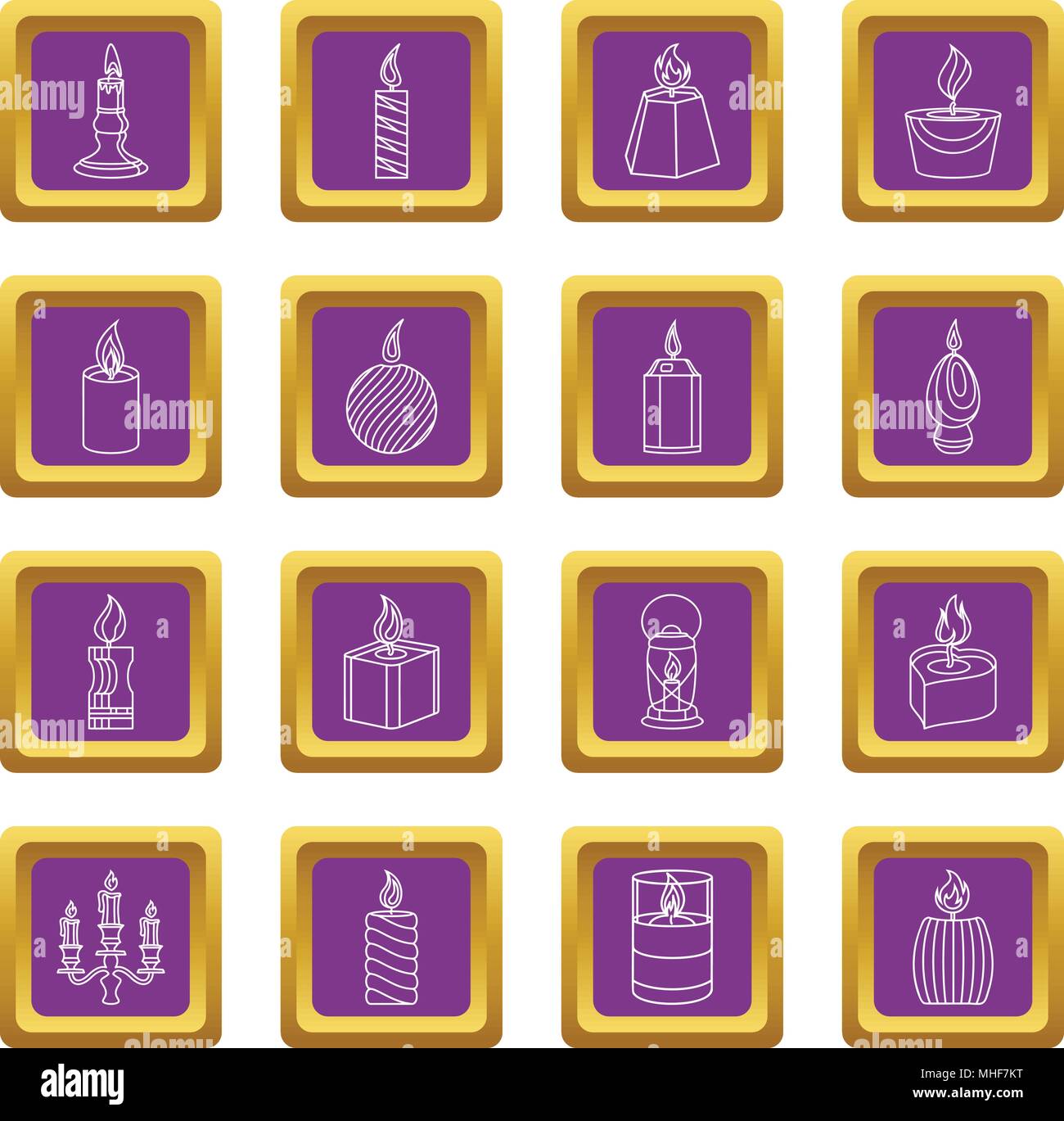Candle forms icons set purple square vector Stock Vector Image & Art ...