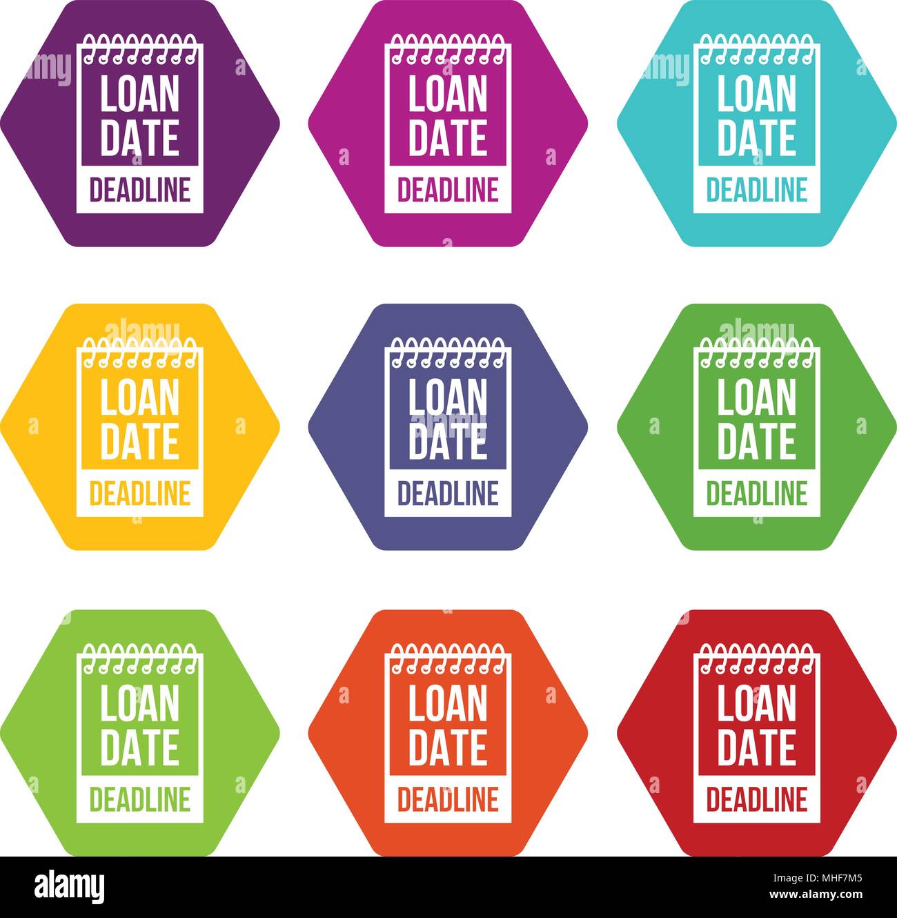 Deadline icons set 9 vector Stock Vector Image & Art - Alamy