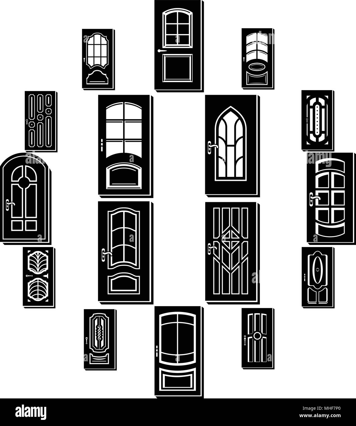 Door icons set, simple style Stock Vector Image & Art - Alamy