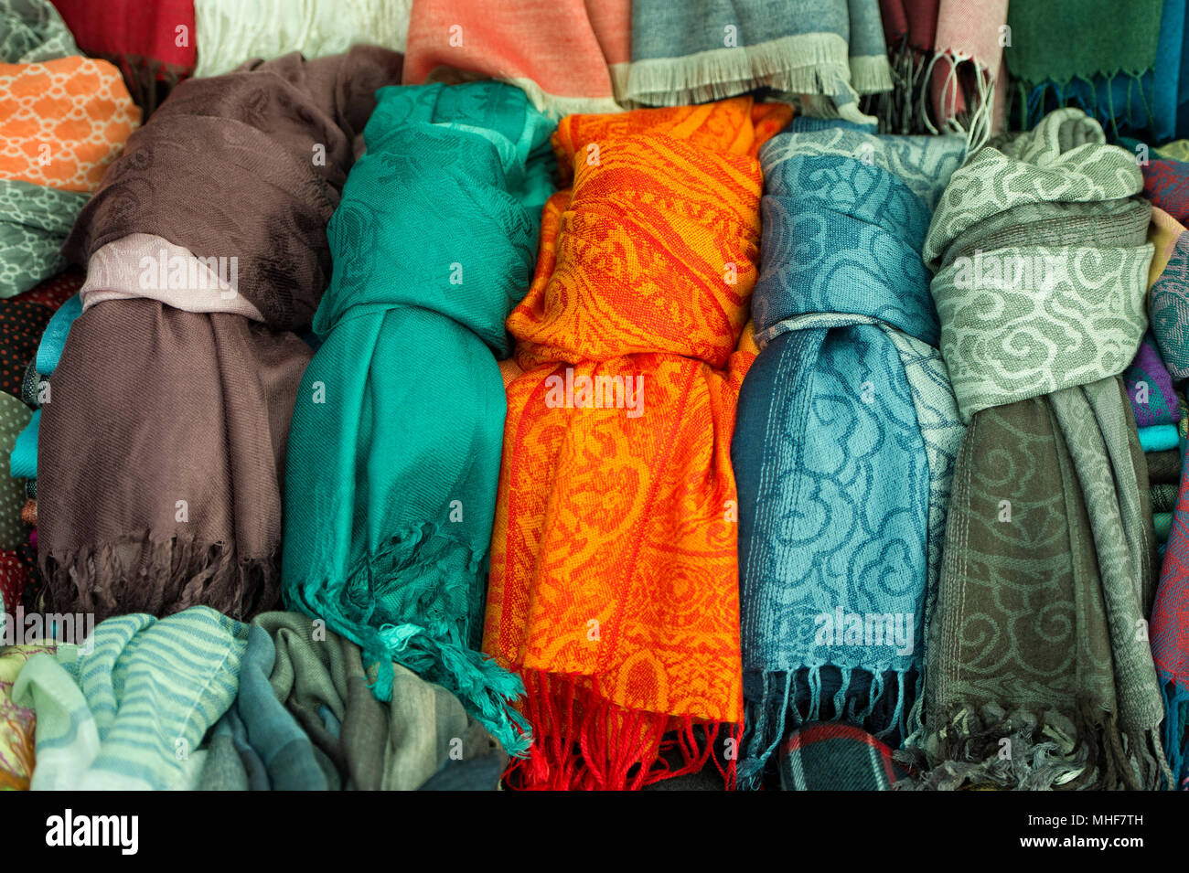 Various different colors silk fabric cloth Stock Photo - Alamy