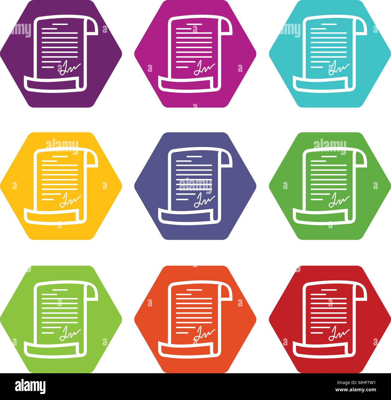 Agreement icons set 9 vector Stock Vector Image & Art - Alamy
