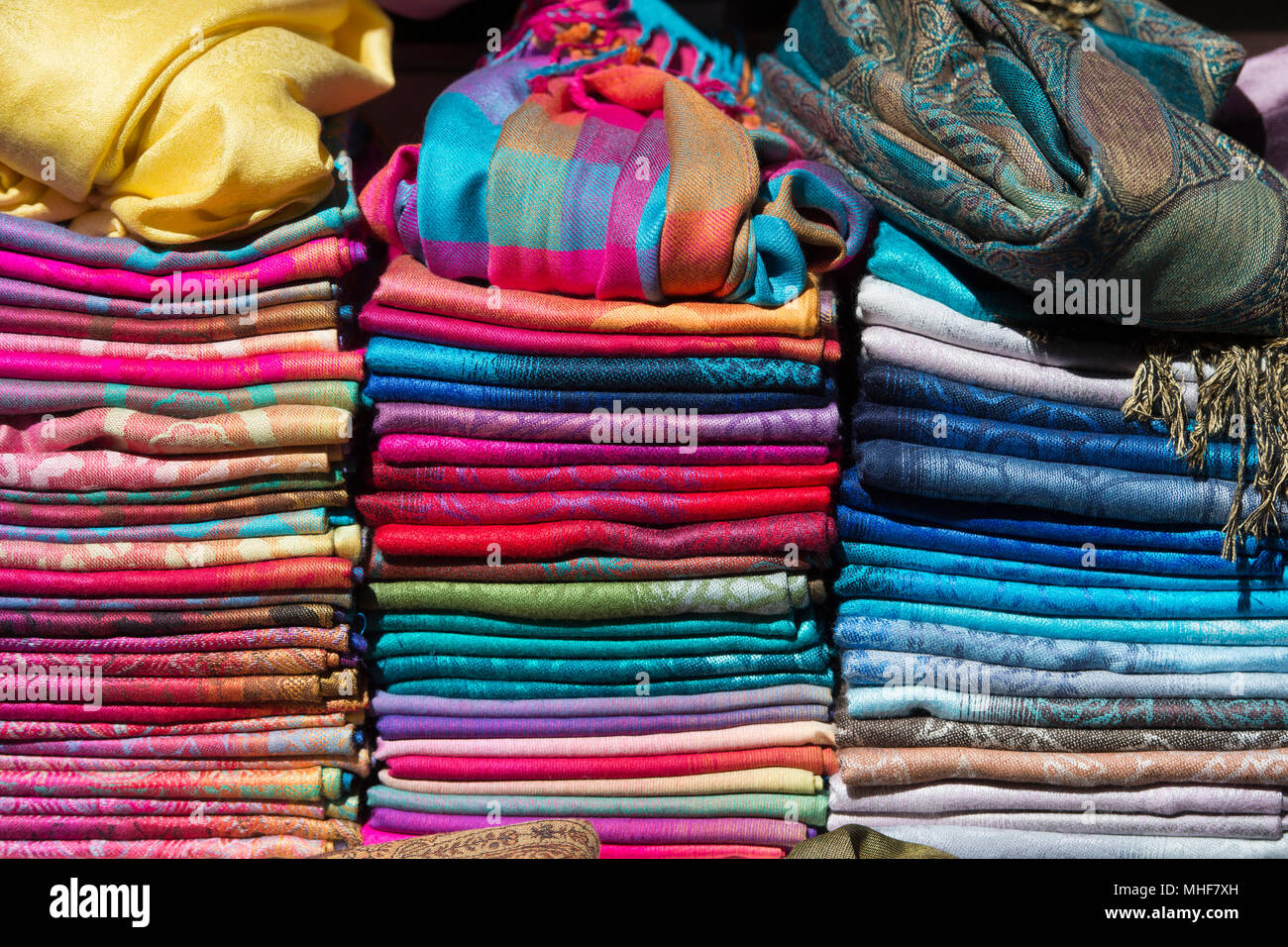 Various different colors silk fabric cloth Stock Photo - Alamy