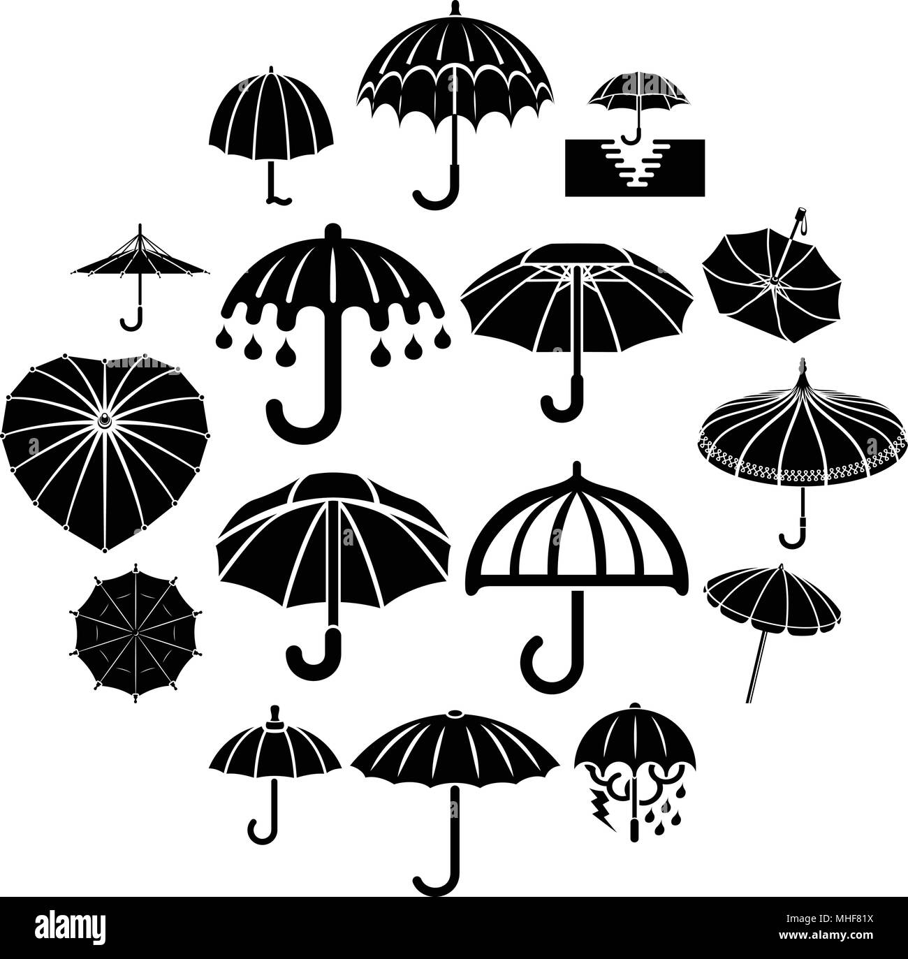 Umbrella icons set, simple style Stock Vector Image & Art - Alamy