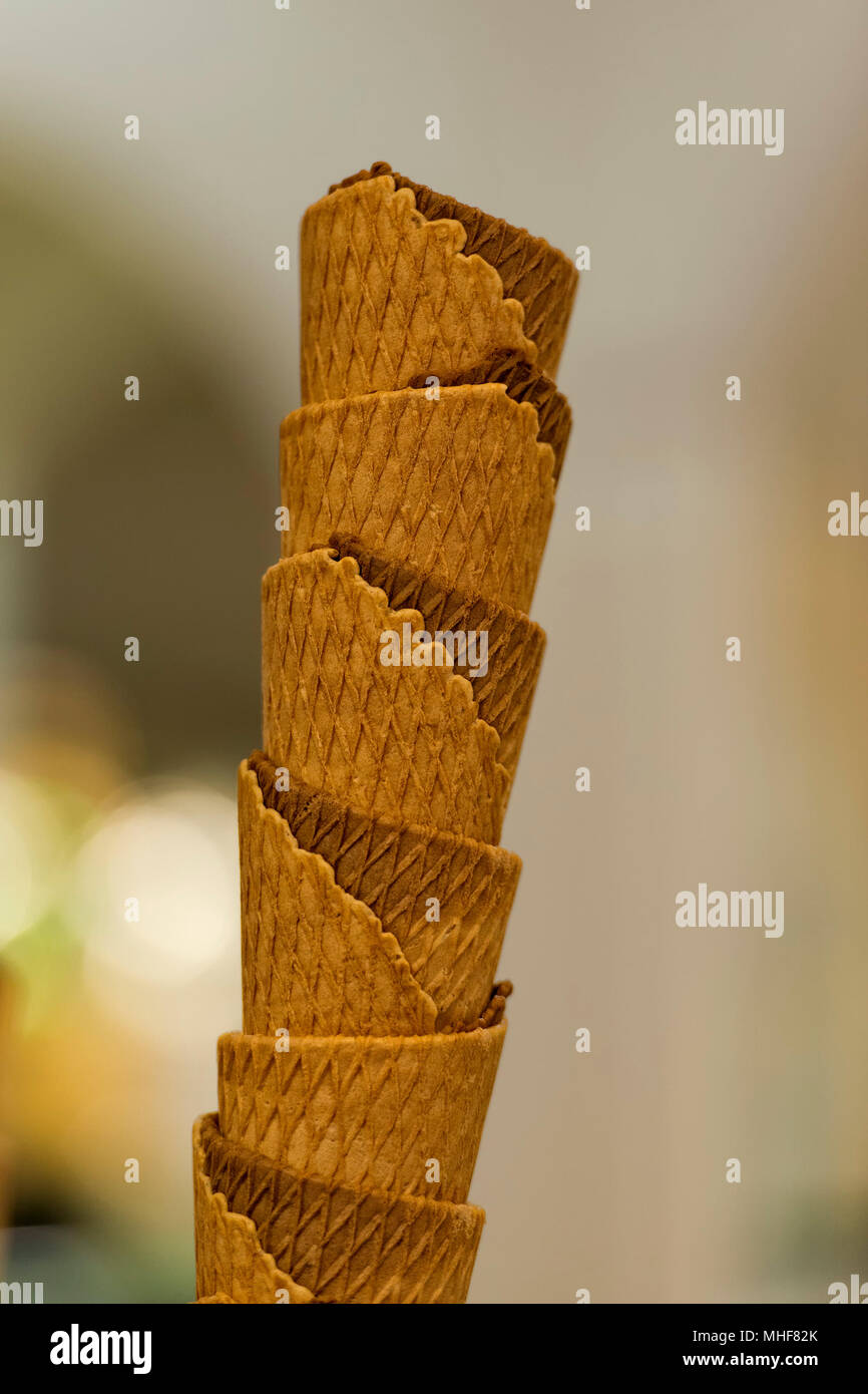 italian ice cream cone detail Stock Photo - Alamy