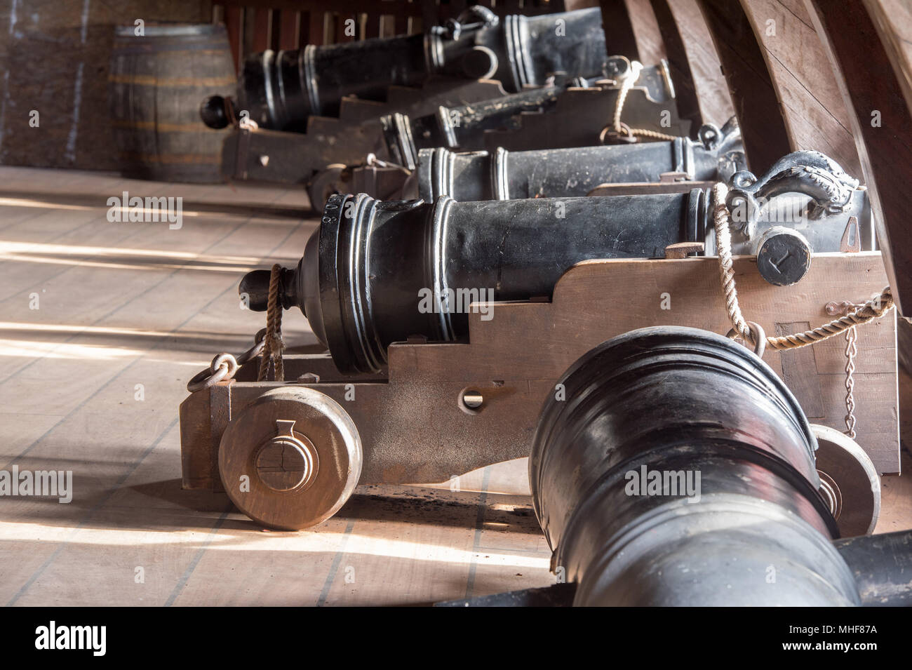 cannon on sail ship detail Stock Photo - Alamy