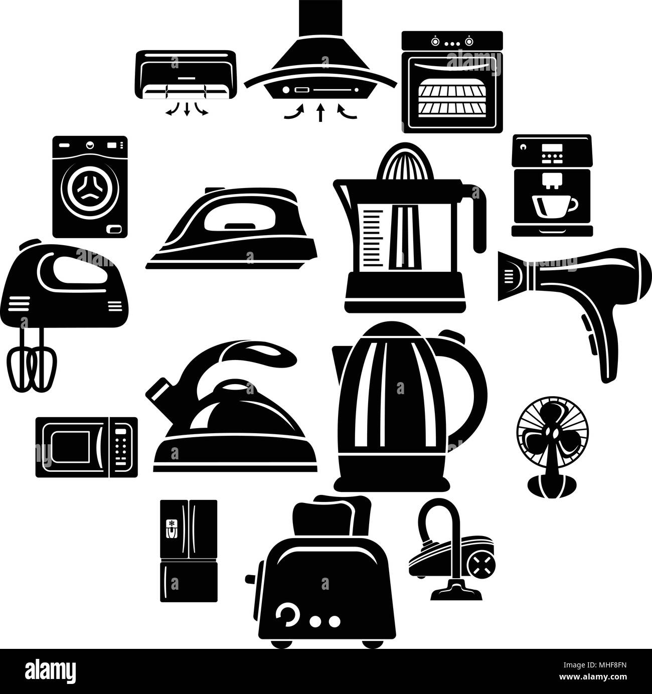 House appliance icons set, simple style Stock Vector Image & Art - Alamy
