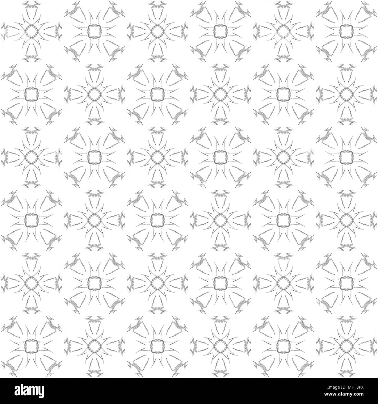 Seamless abstract black texture fractal patterns on white background ...