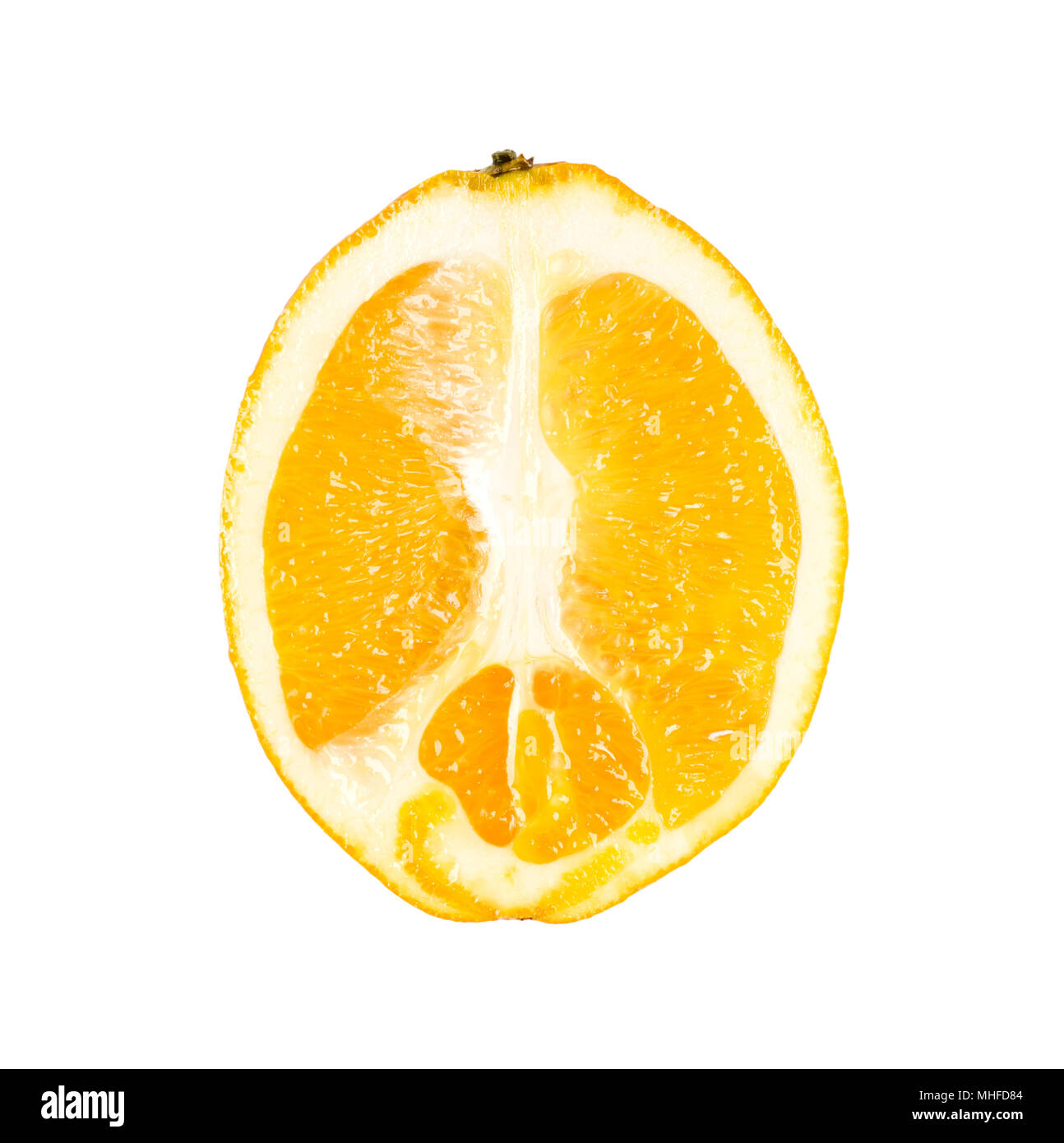 Orange slice isolated on white background. Top view Stock Photo - Alamy