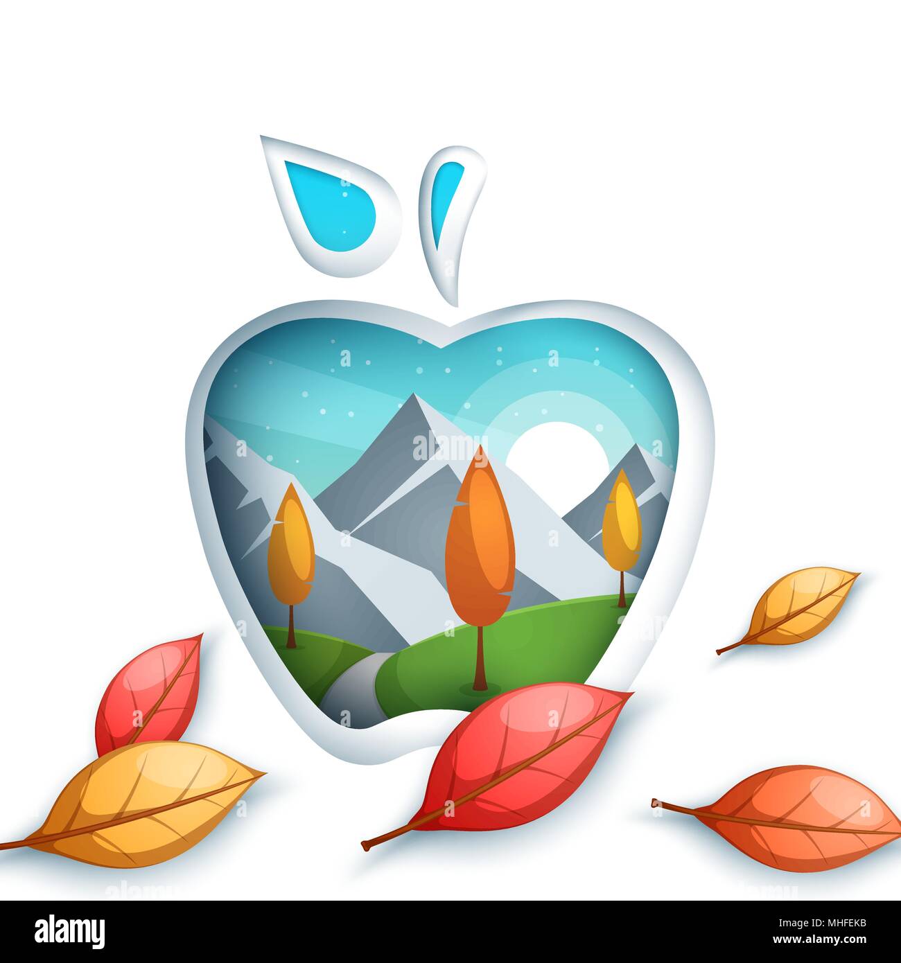 Apple illustration hi-res stock photography and images - Alamy