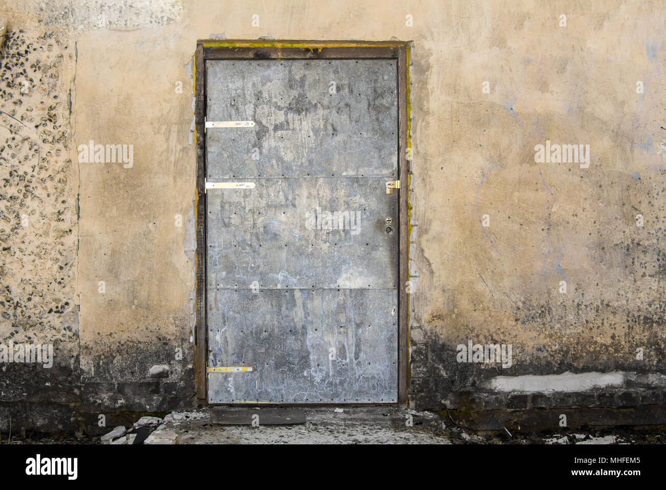 doors in an old light building, damaged wall Stock Photo - Alamy
